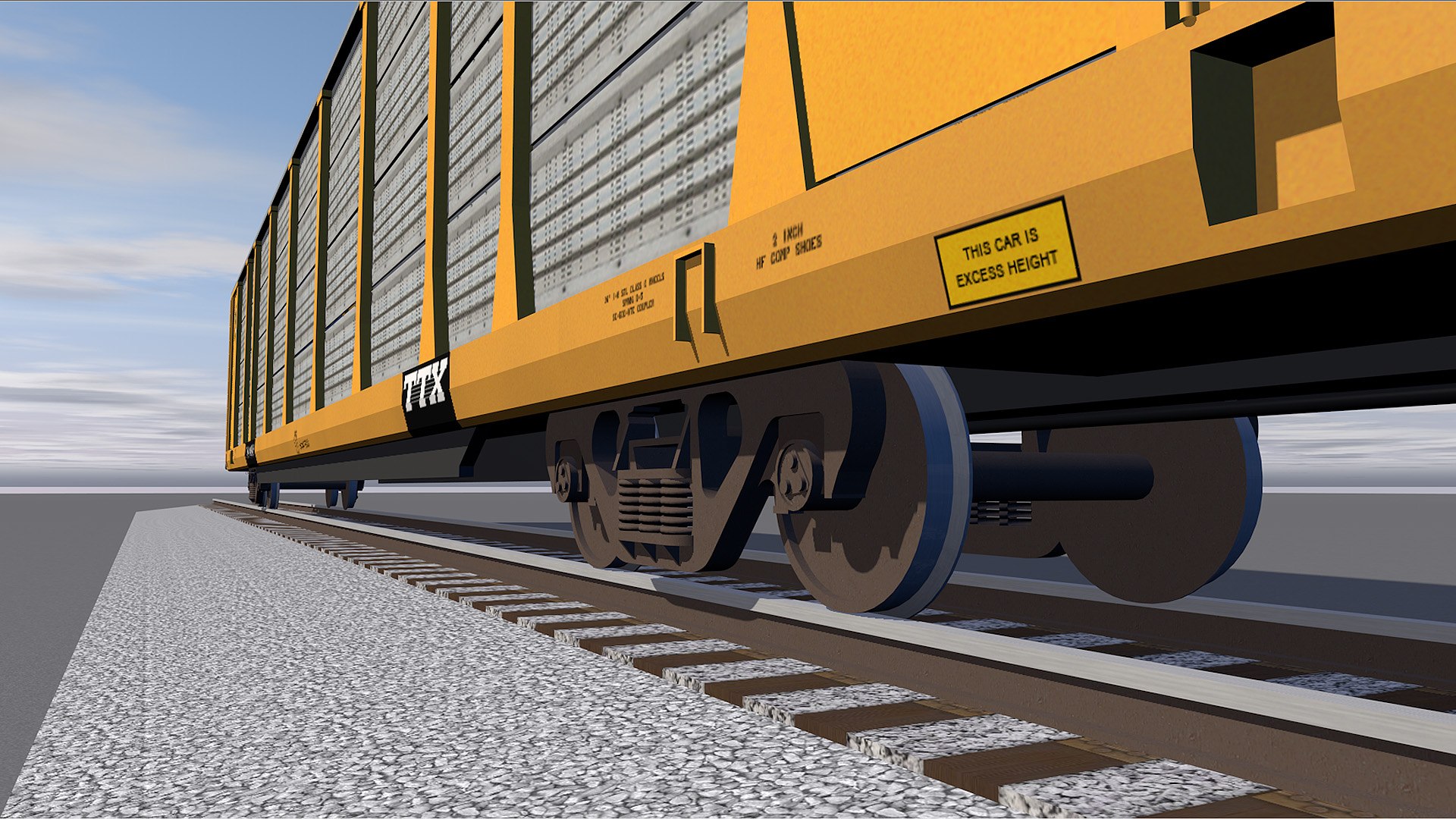 Train Car Autorack 3d Model
