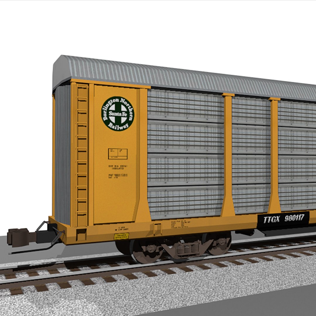 Train Car Autorack 3d Model