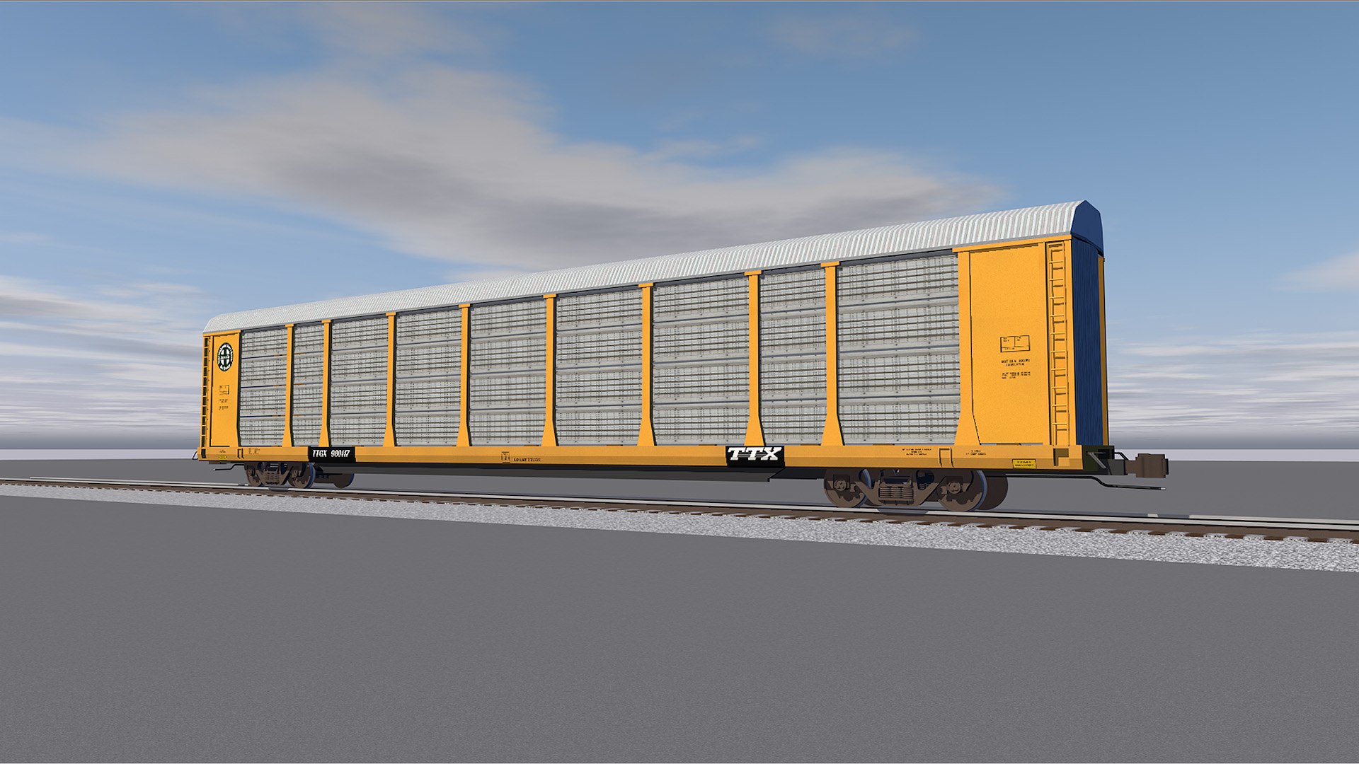 Train Car Autorack 3d Model