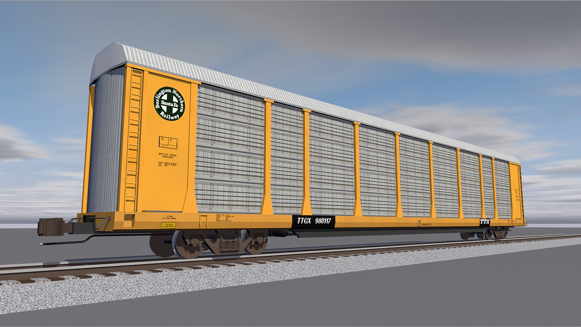 Train Car Autorack 3d Model