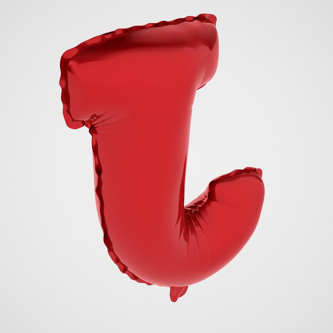 3D Model Balloon Letter J - TurboSquid 1384288