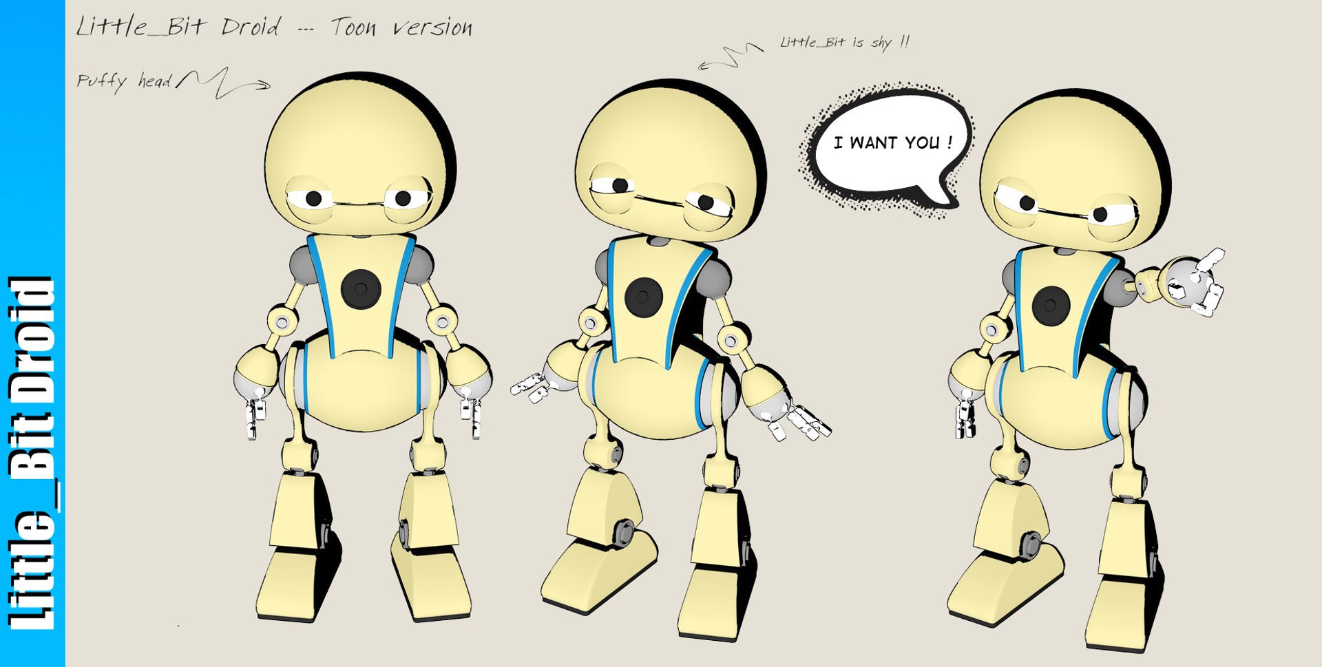 robot bot puffy 3d obj
