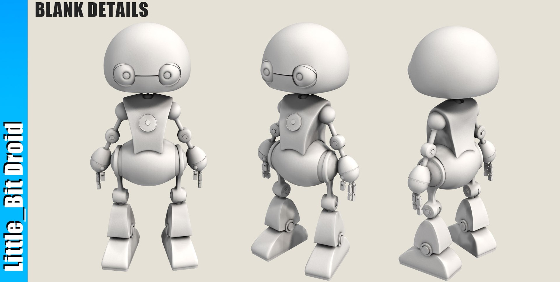 robot bot puffy 3d obj