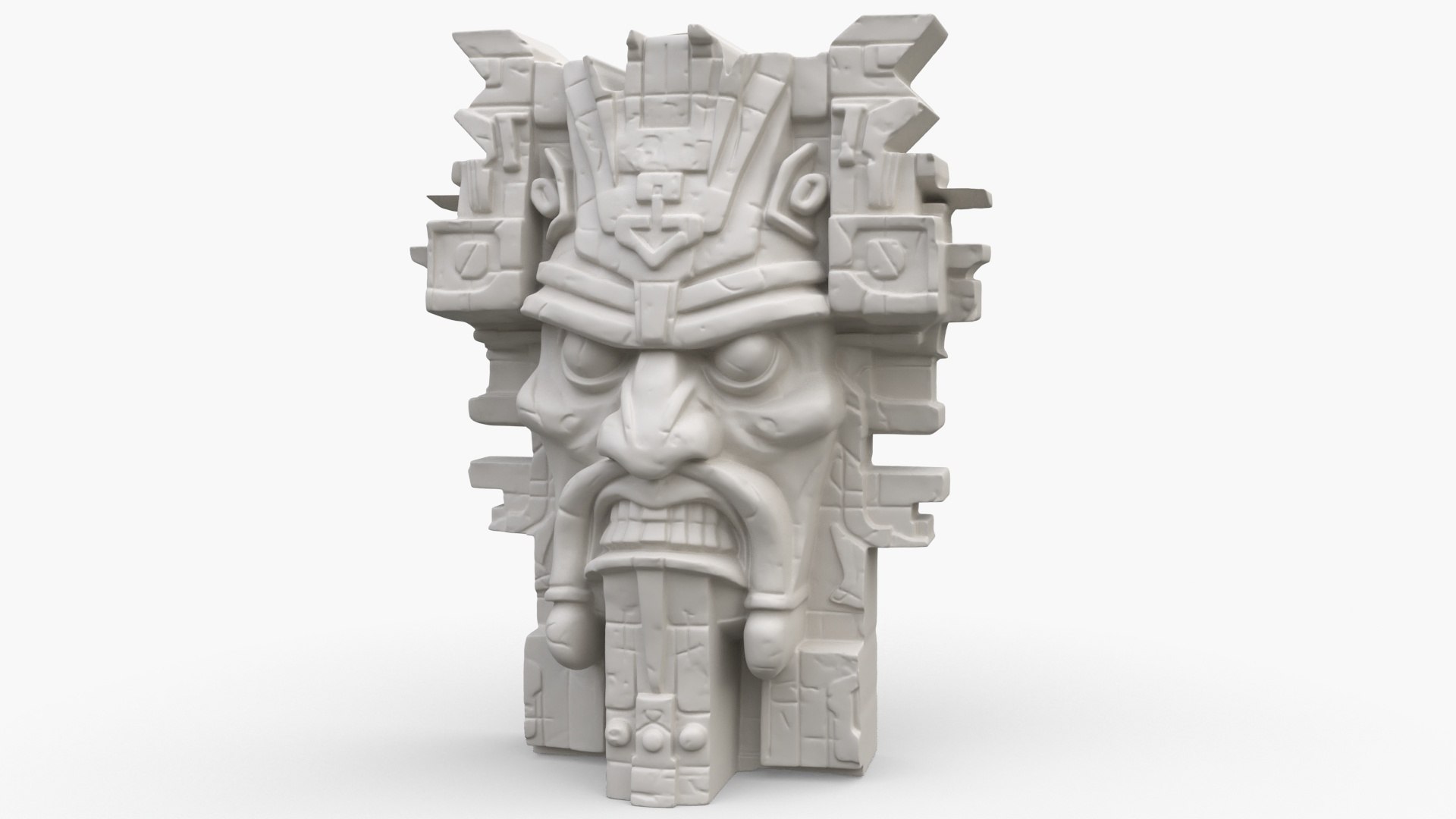 3D Aztec Stone Head 14 - TurboSquid 2199473