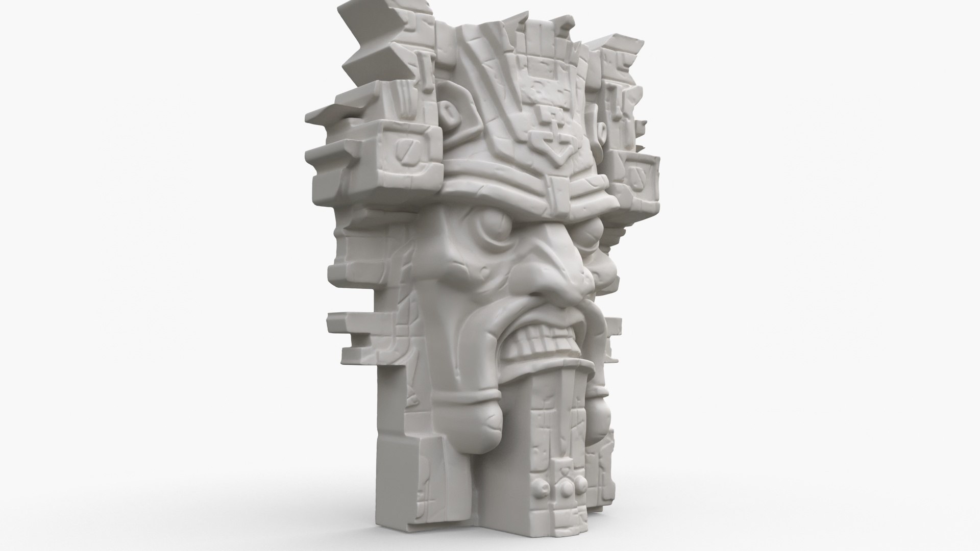 3D Aztec Stone Head 14 - TurboSquid 2199473