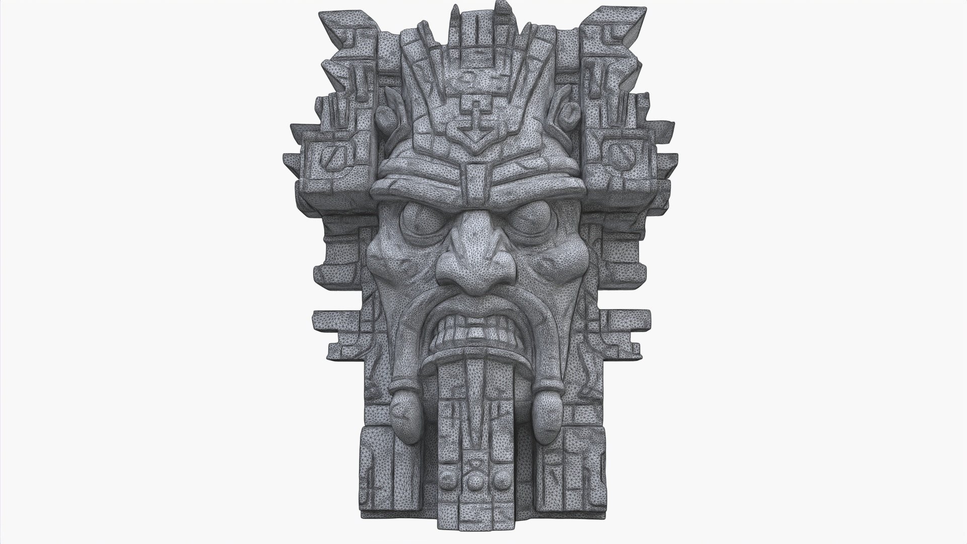 3D Aztec Stone Head 14 - TurboSquid 2199473