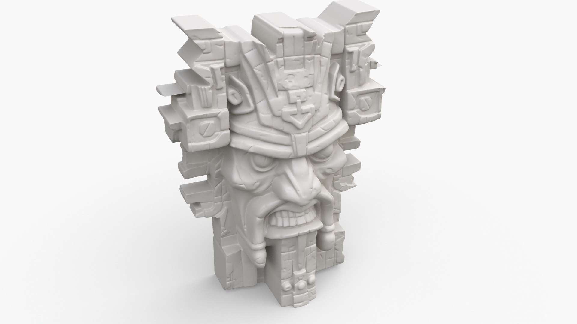 3D Aztec Stone Head 14 - TurboSquid 2199473