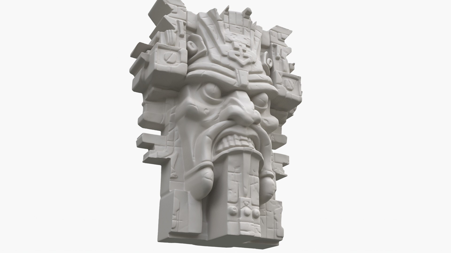 3D Aztec Stone Head 14 - TurboSquid 2199473