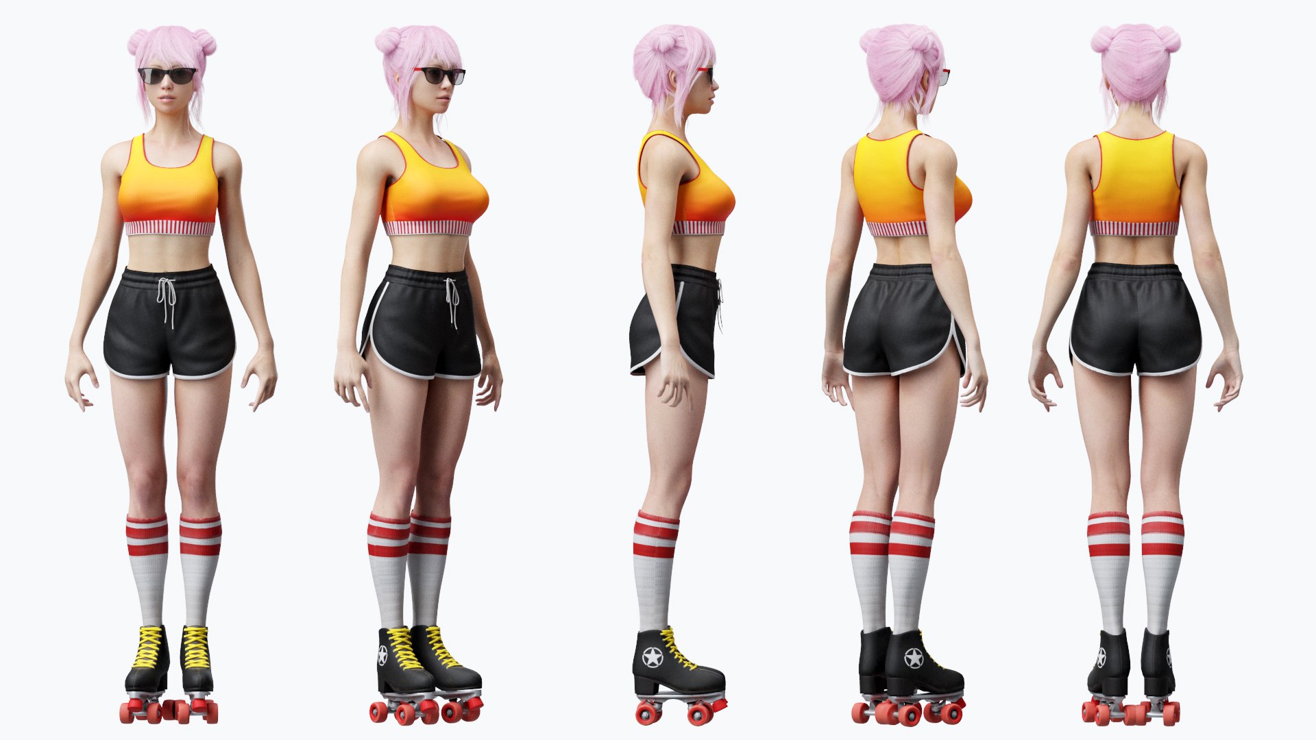 Roller Asian Female Model - TurboSquid 1911533