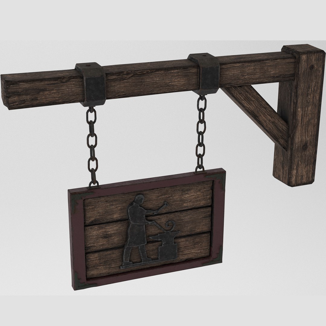 Medieval Blacksmith Sign Model - TurboSquid 1402250