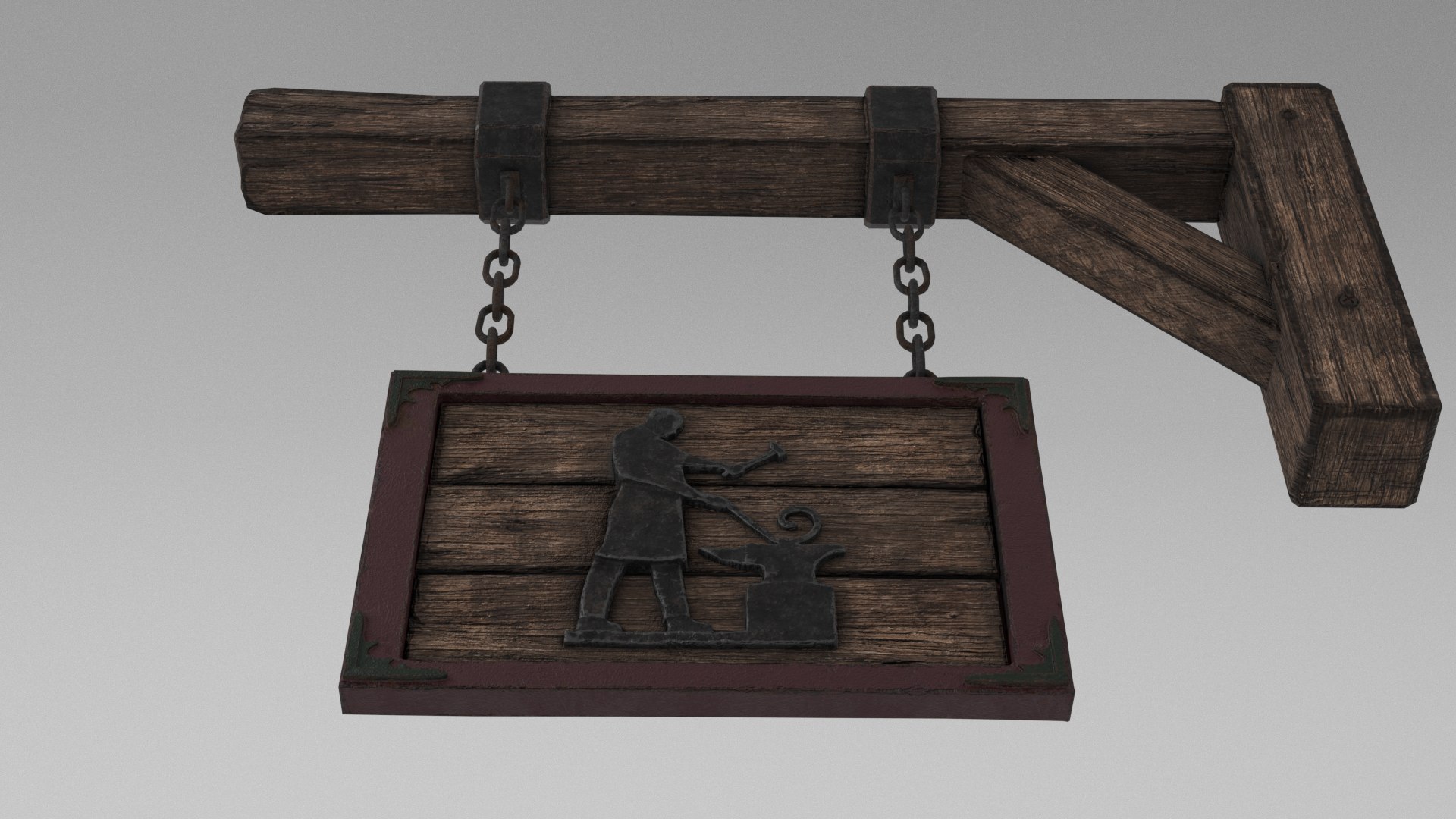Medieval Blacksmith Sign Model - TurboSquid 1402250