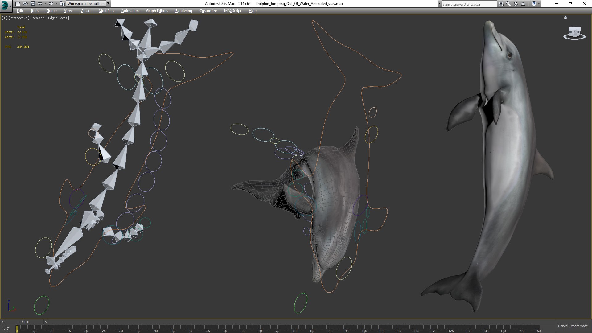 3D model Dolphin Jumping Out Of Water Animated - TurboSquid 2004700