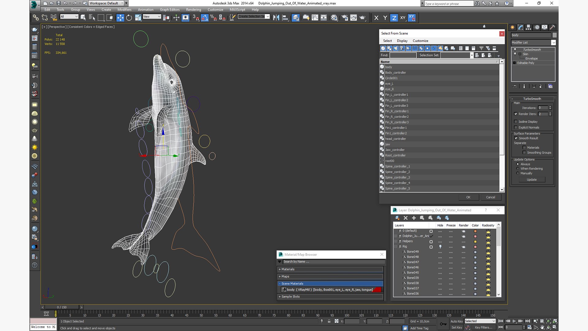 3D model Dolphin Jumping Out Of Water Animated - TurboSquid 2004700
