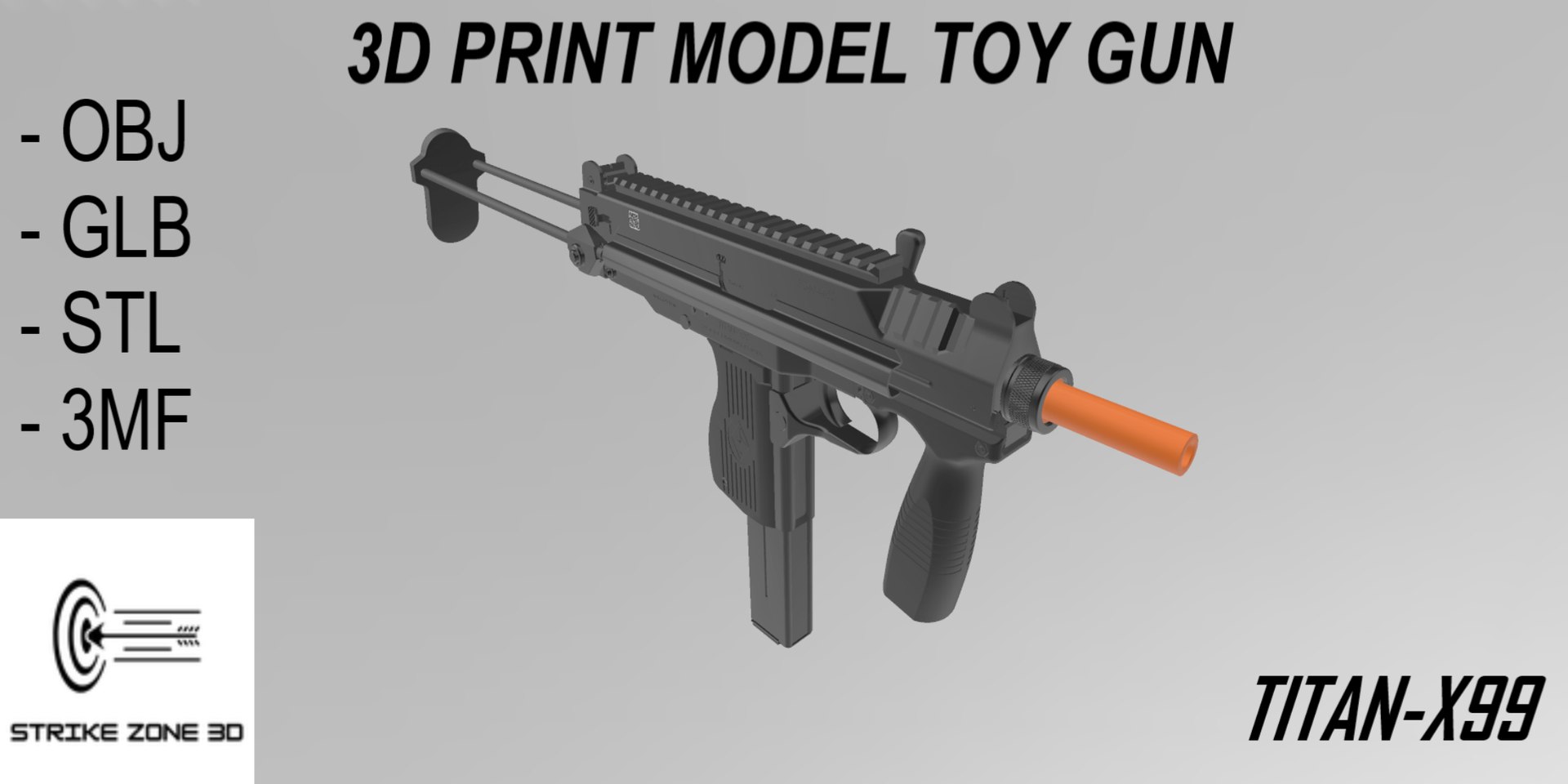 TITAN-X99 3D Print Toy Gun 3D - TurboSquid 2315915