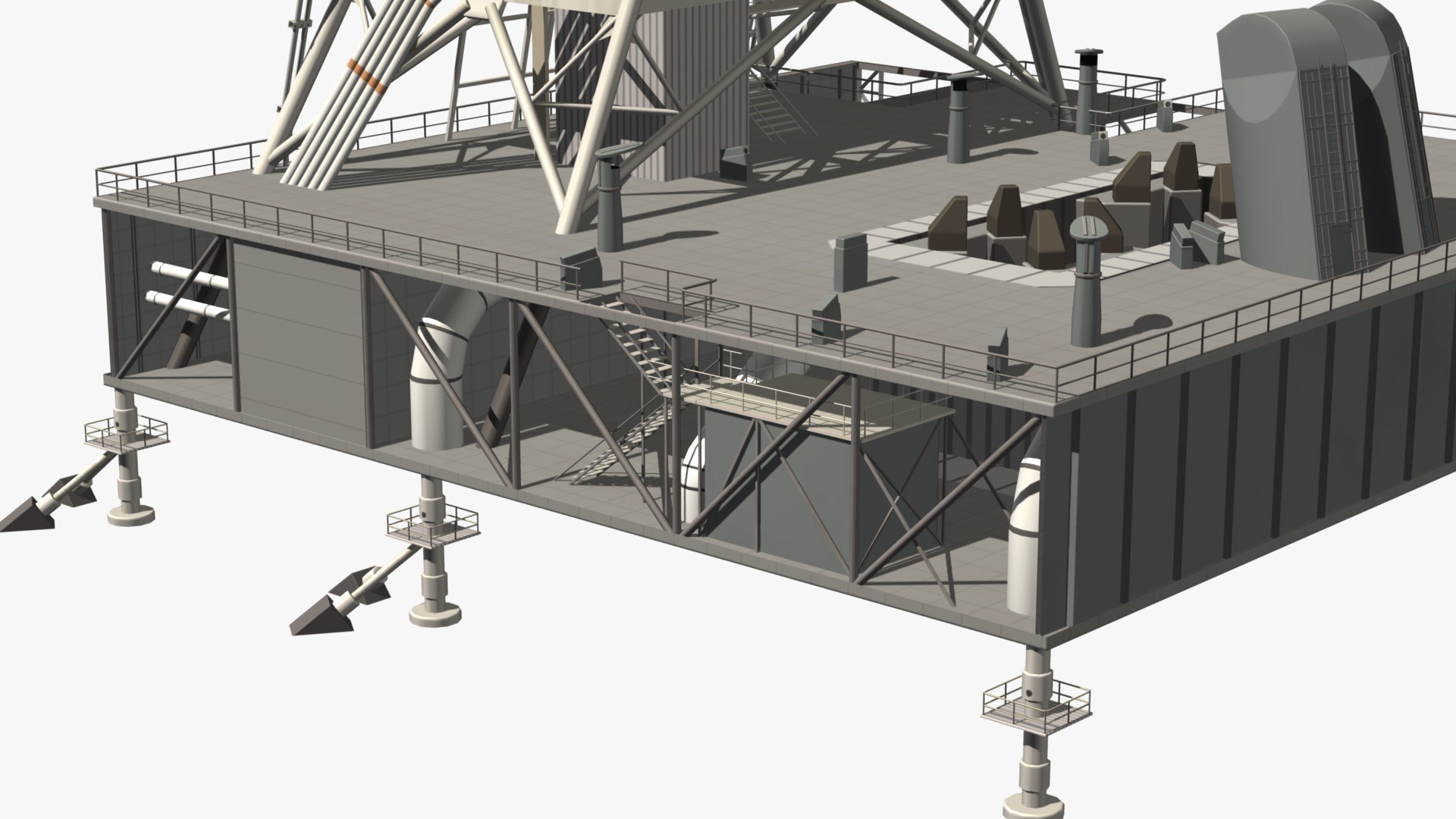 3D Rocket Launch Tower Model - TurboSquid 1912168