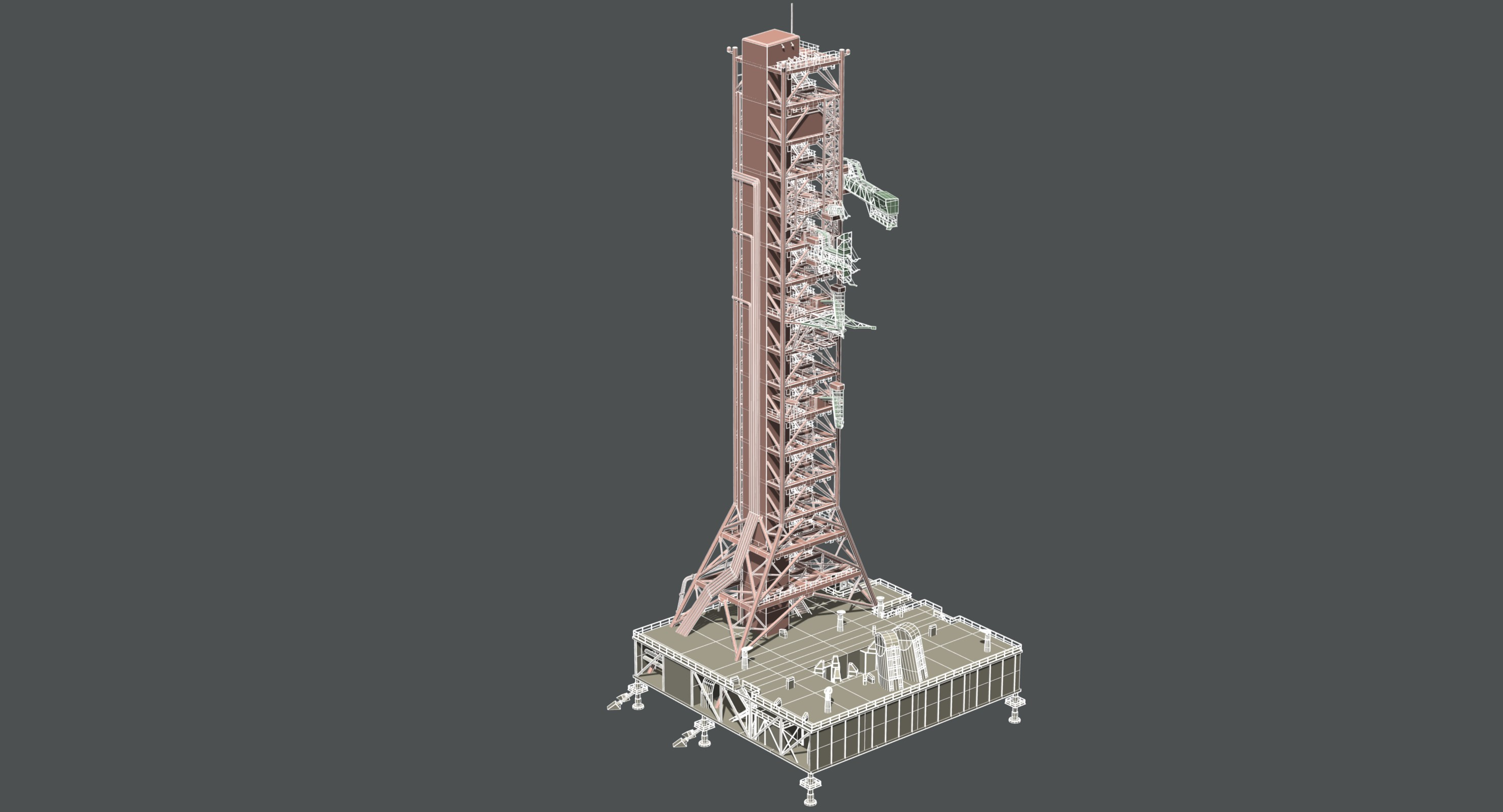 3D Rocket Launch Tower model - TurboSquid 1912168