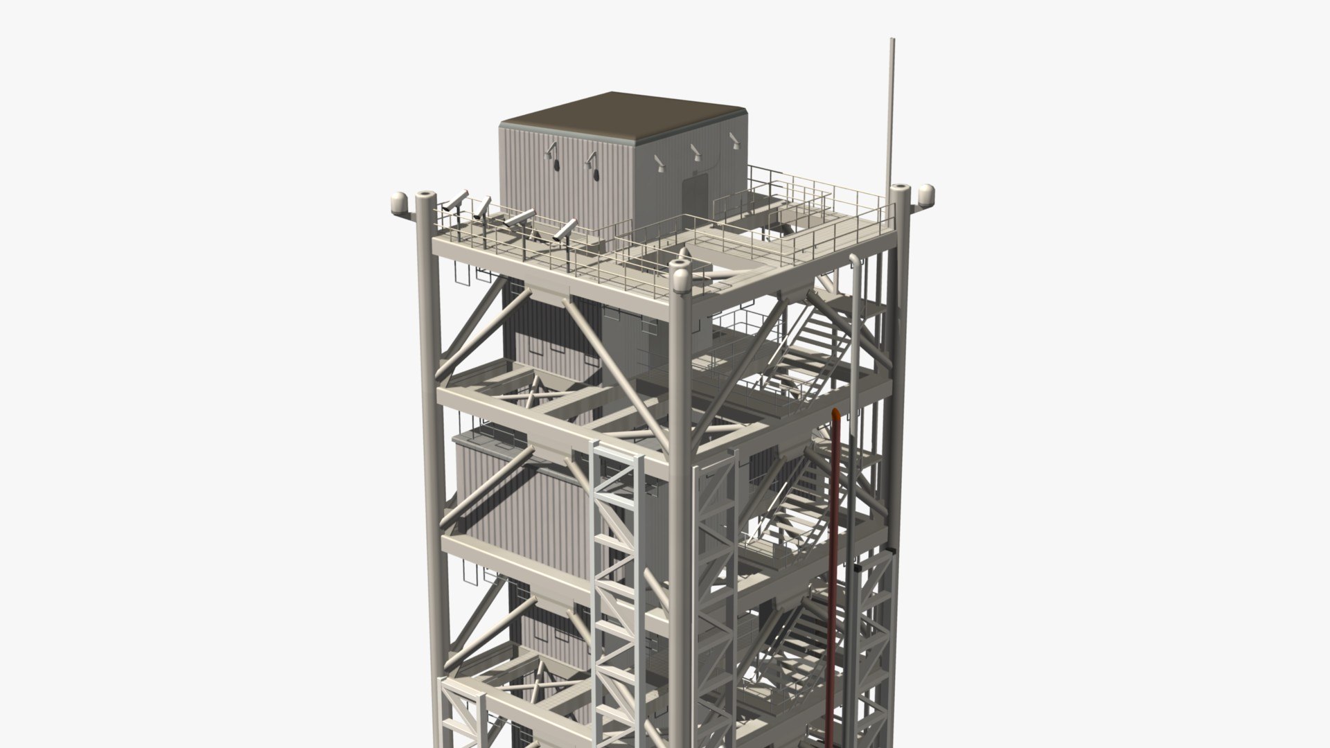 3D Rocket Launch Tower Model - TurboSquid 1912168