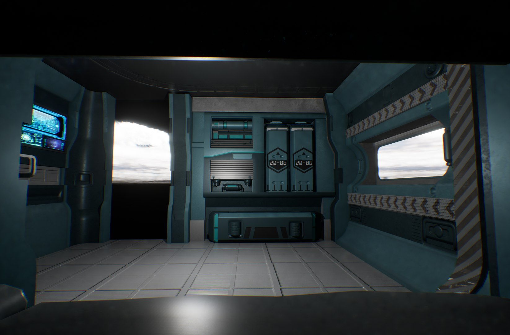 Futuristic Chamber Sci-fi Simulation Cyber Realm High-tech Room Low ...