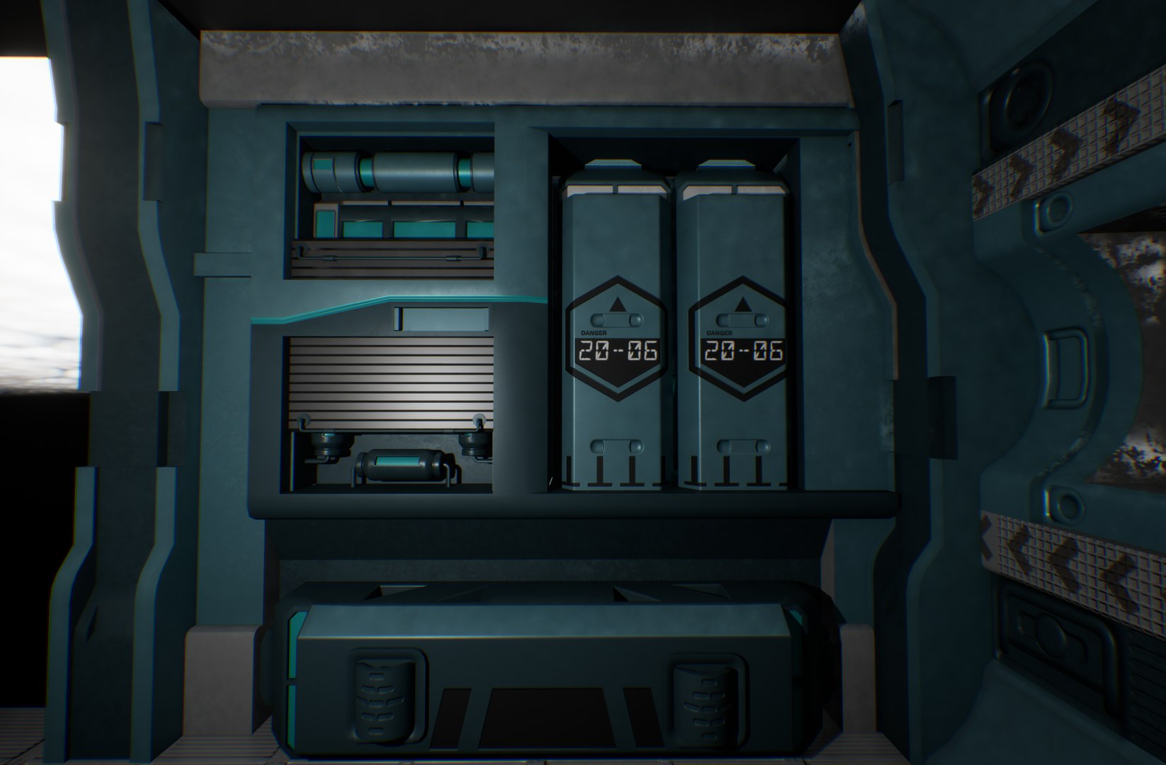 Futuristic Chamber Sci-fi Simulation Cyber Realm High-tech Room Low ...