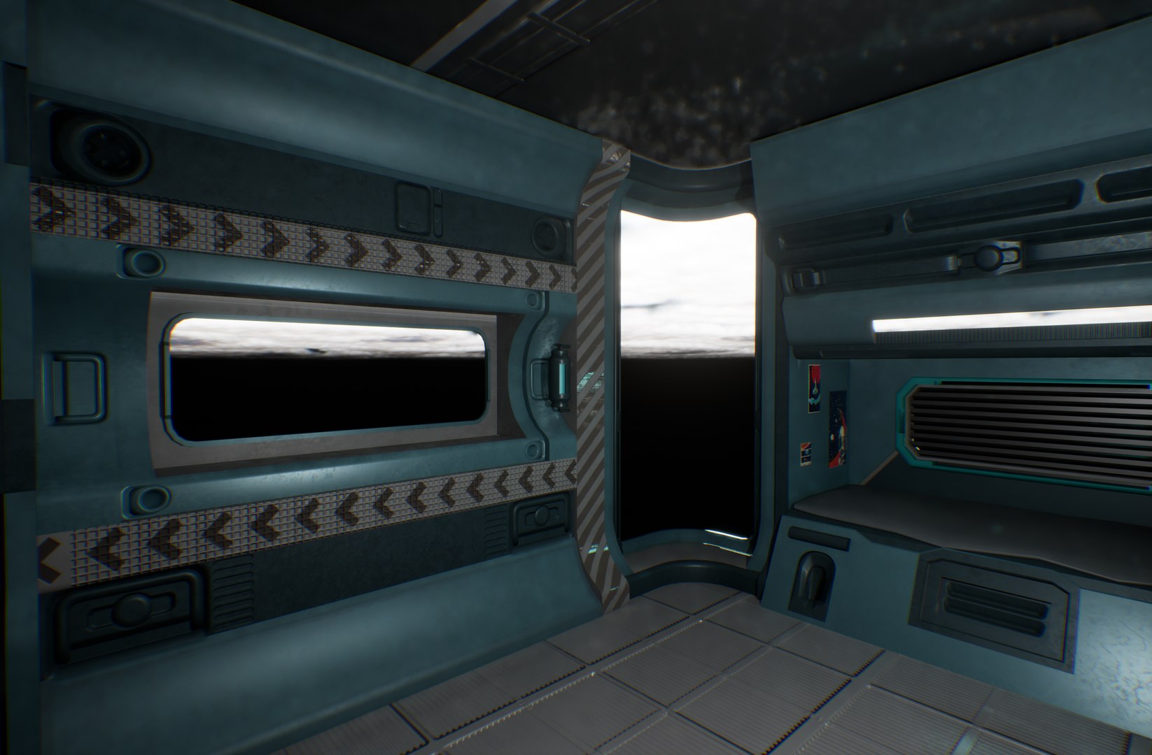 Futuristic Chamber Sci-fi Simulation Cyber Realm High-tech Room Low ...