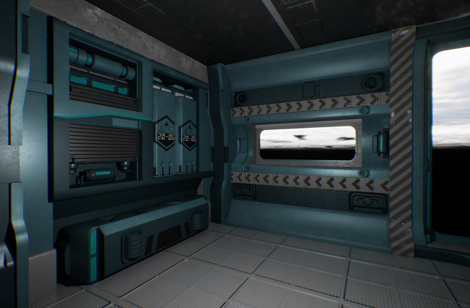 Futuristic Chamber Sci-fi Simulation Cyber Realm High-tech Room Low ...