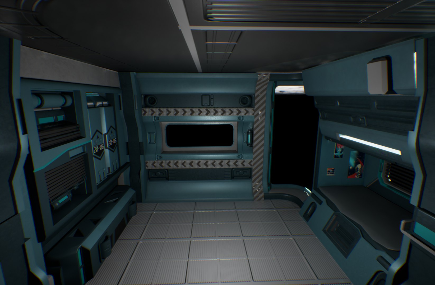 Futuristic Chamber Sci-fi Simulation Cyber Realm High-tech Room Low ...