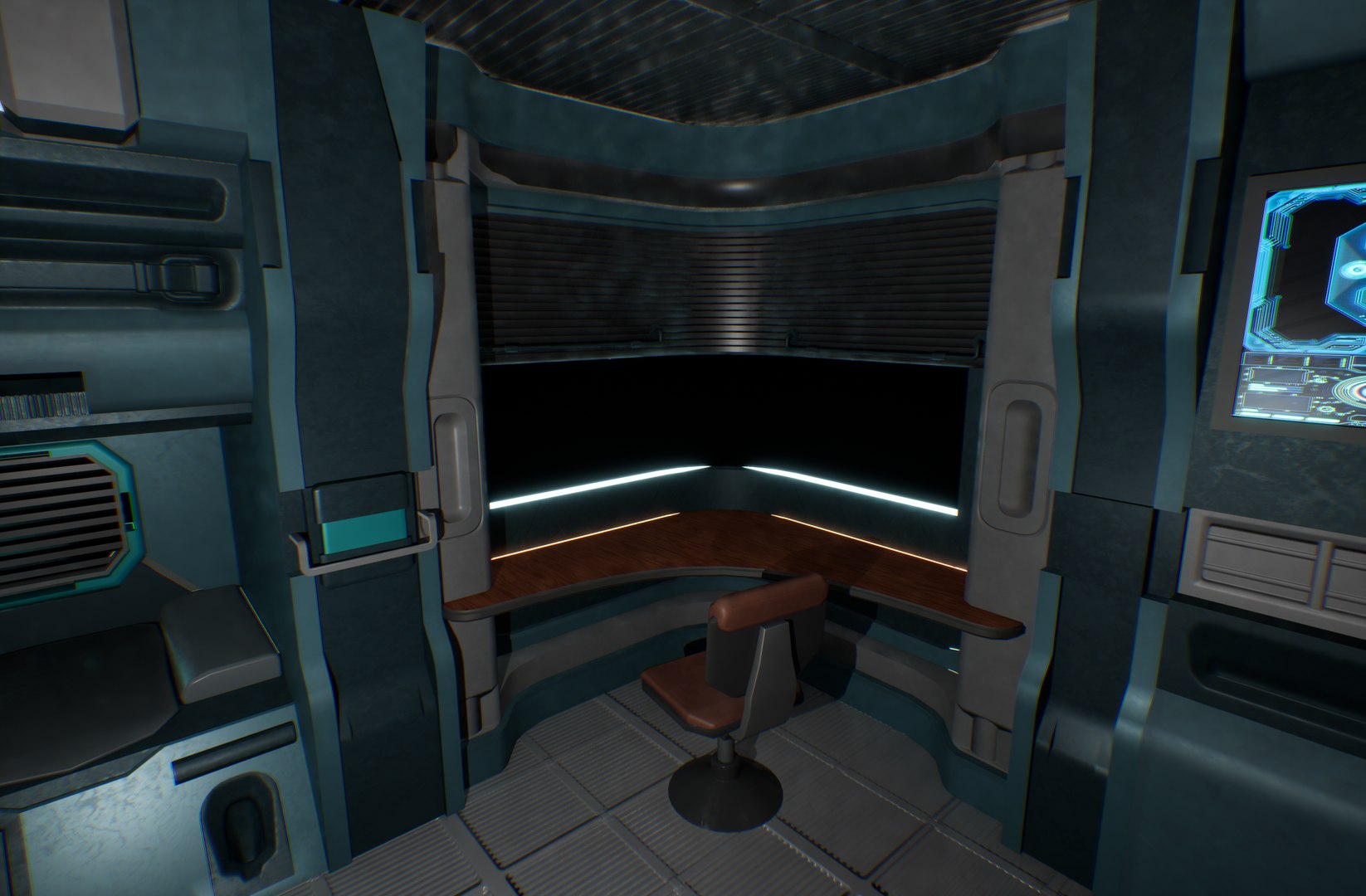 Futuristic Chamber Sci-fi Simulation Cyber Realm High-tech Room Low ...