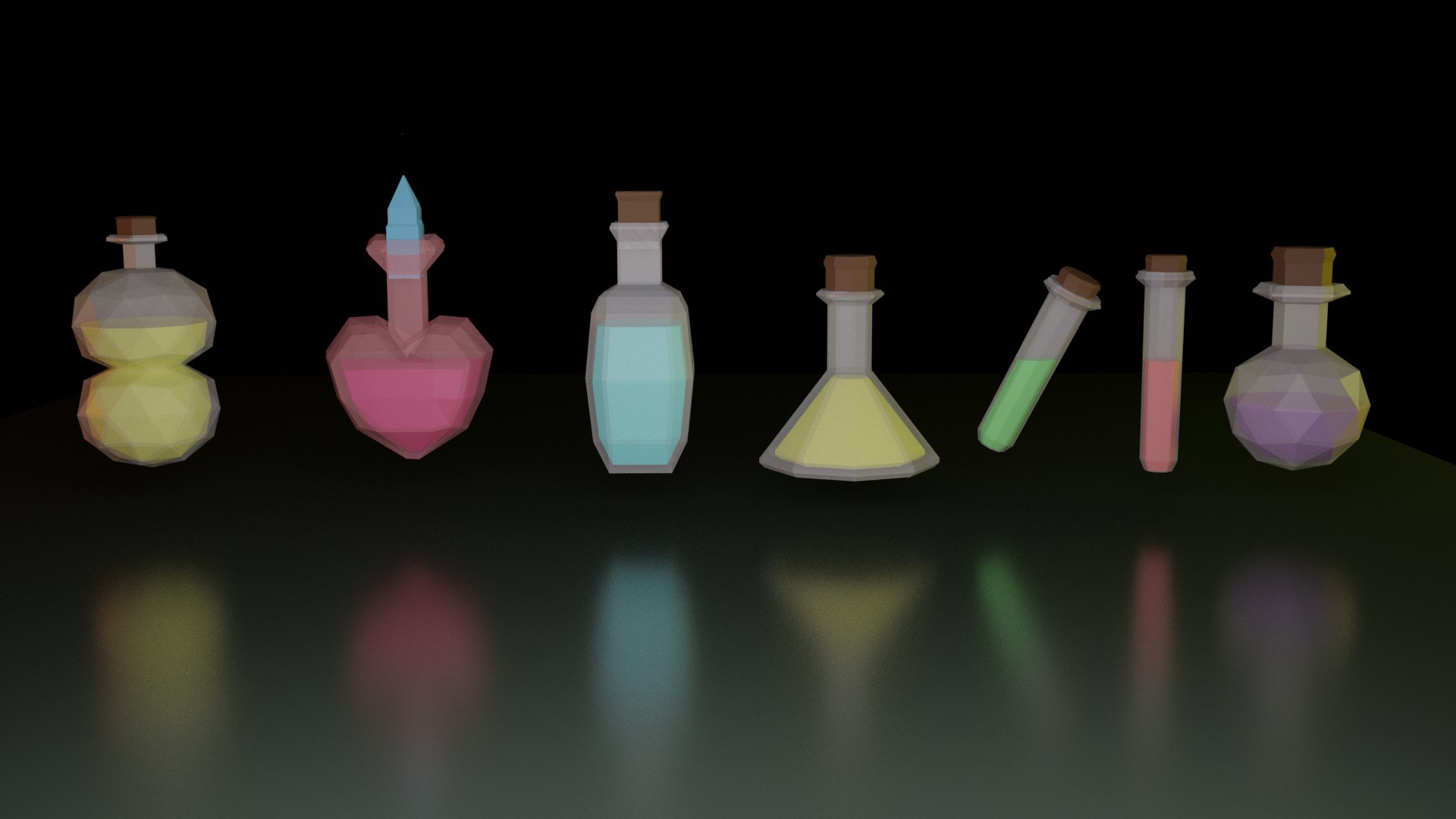 3D Model Low Poly Potions Model - TurboSquid 1717885