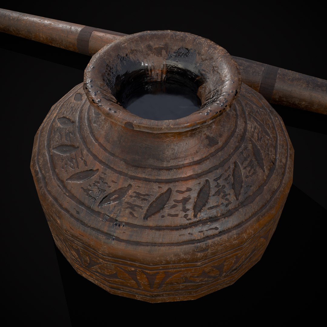 Elegant Wooden Inkpot Pen 3D Model - TurboSquid 2141667