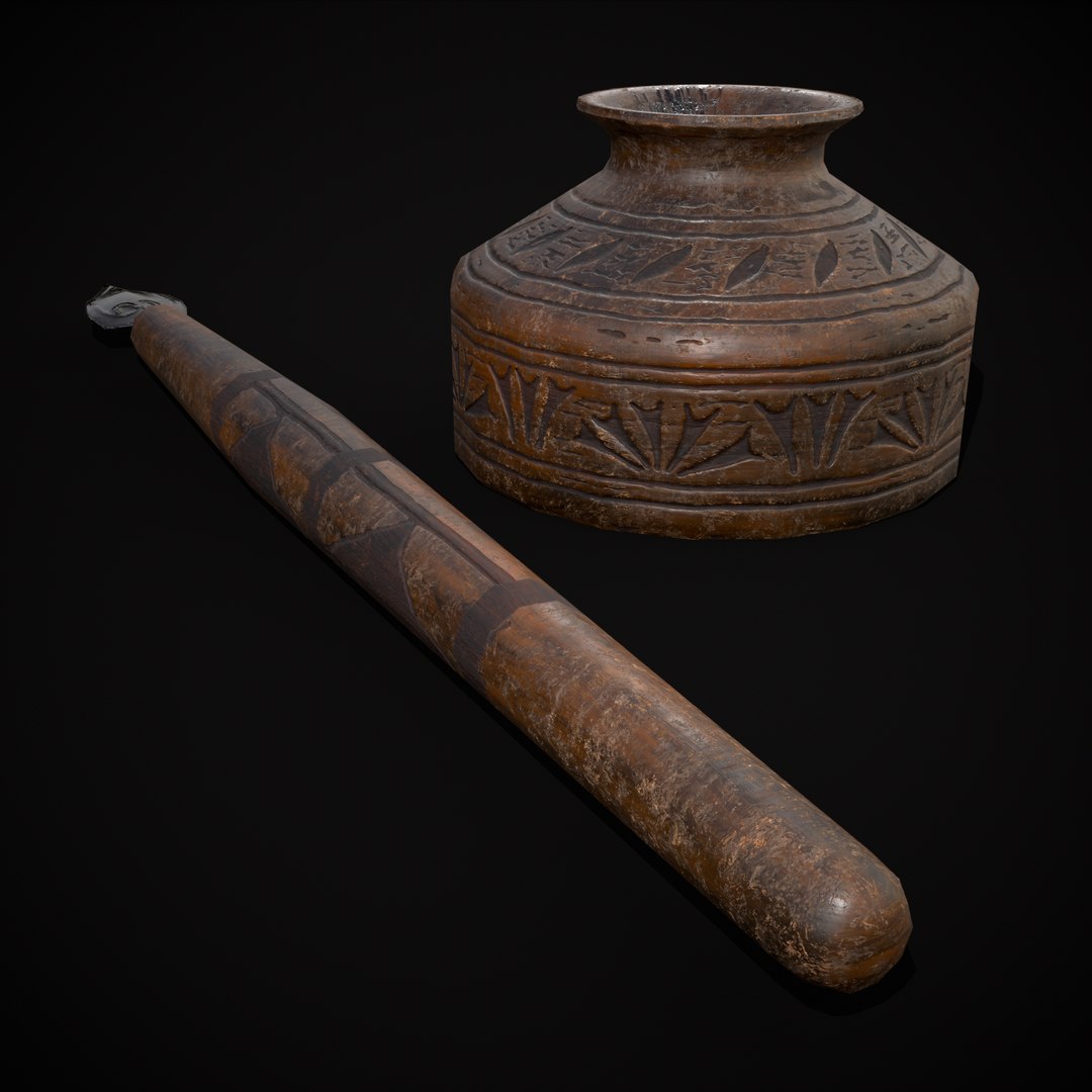 Elegant Wooden Inkpot Pen 3D Model - TurboSquid 2141667