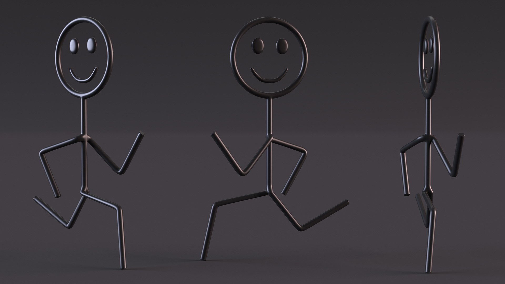 Stick Figure Running Pose Black 3D model - TurboSquid 2086094