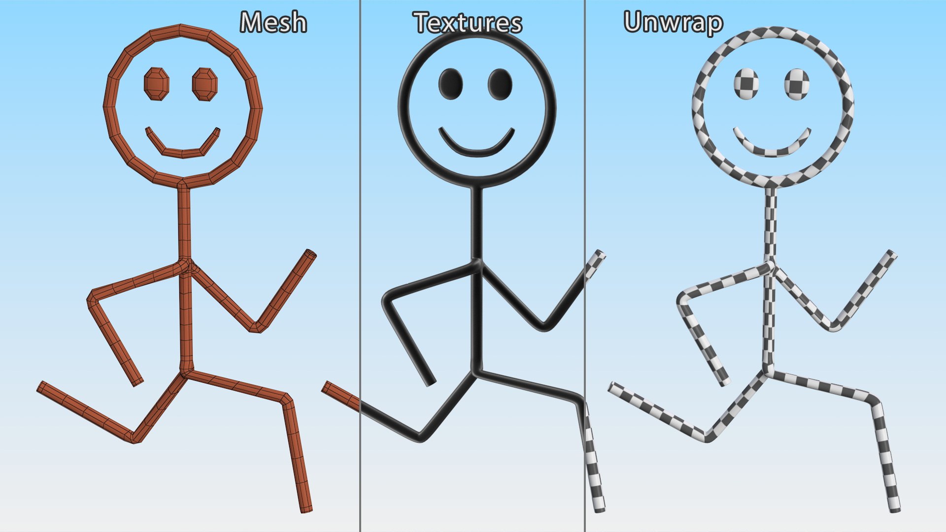Stick Figure Running Pose Black 3D model - TurboSquid 2086094