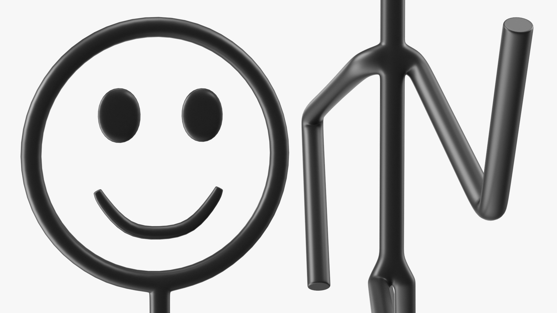 Stick Figure Running Pose Black 3D model - TurboSquid 2086094