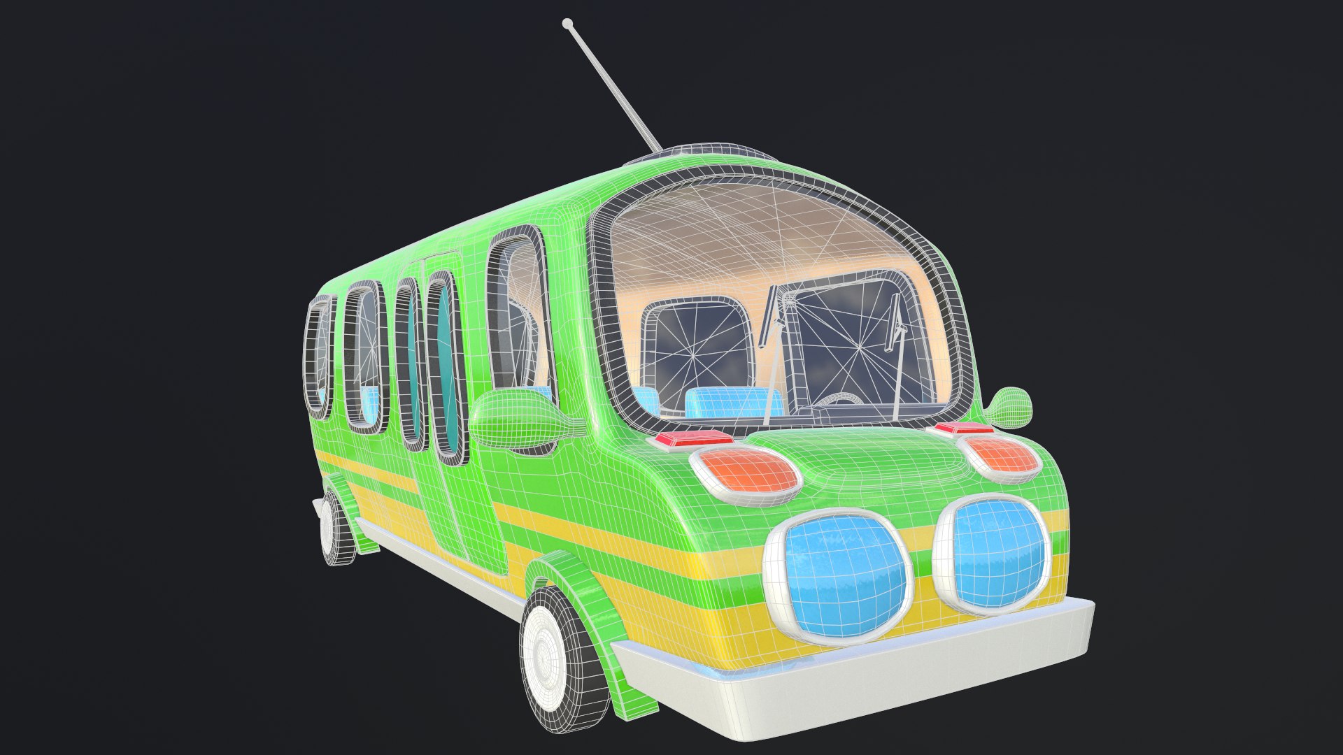 3D Bus 02 Cartoons - TurboSquid 1385850