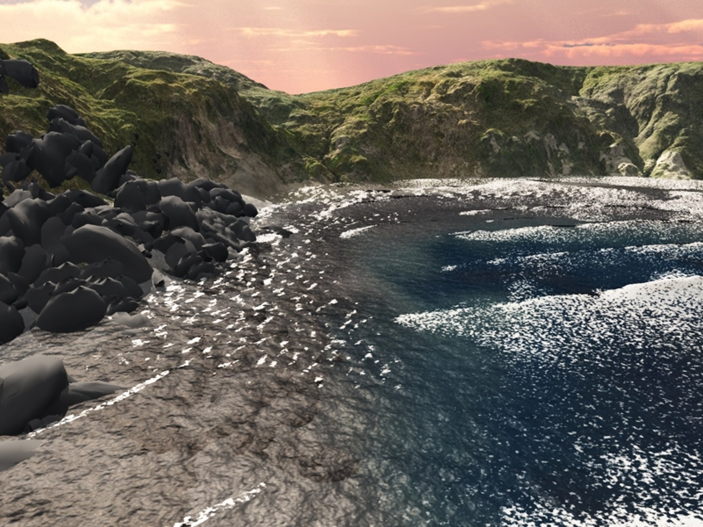 Realistic Beach Vue 3d Model