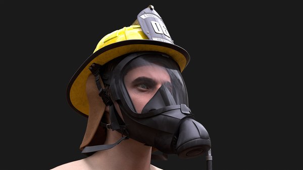 3D Mans Firefighter Head model - TurboSquid 1906483