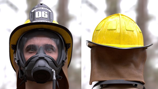 3D Mans Firefighter Head model - TurboSquid 1906483