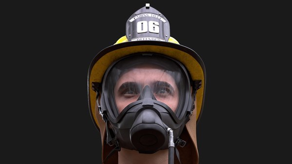 3D Mans Firefighter Head model - TurboSquid 1906483