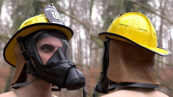 3D Mans Firefighter Head model - TurboSquid 1906483
