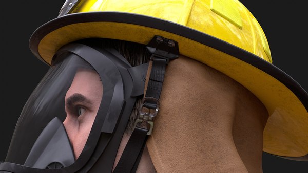 3D Mans Firefighter Head model - TurboSquid 1906483
