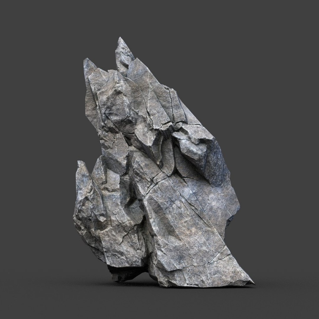 3D 8 Low Poly PBR Scifi Gray Sharp Rock - TurboSquid 2163553