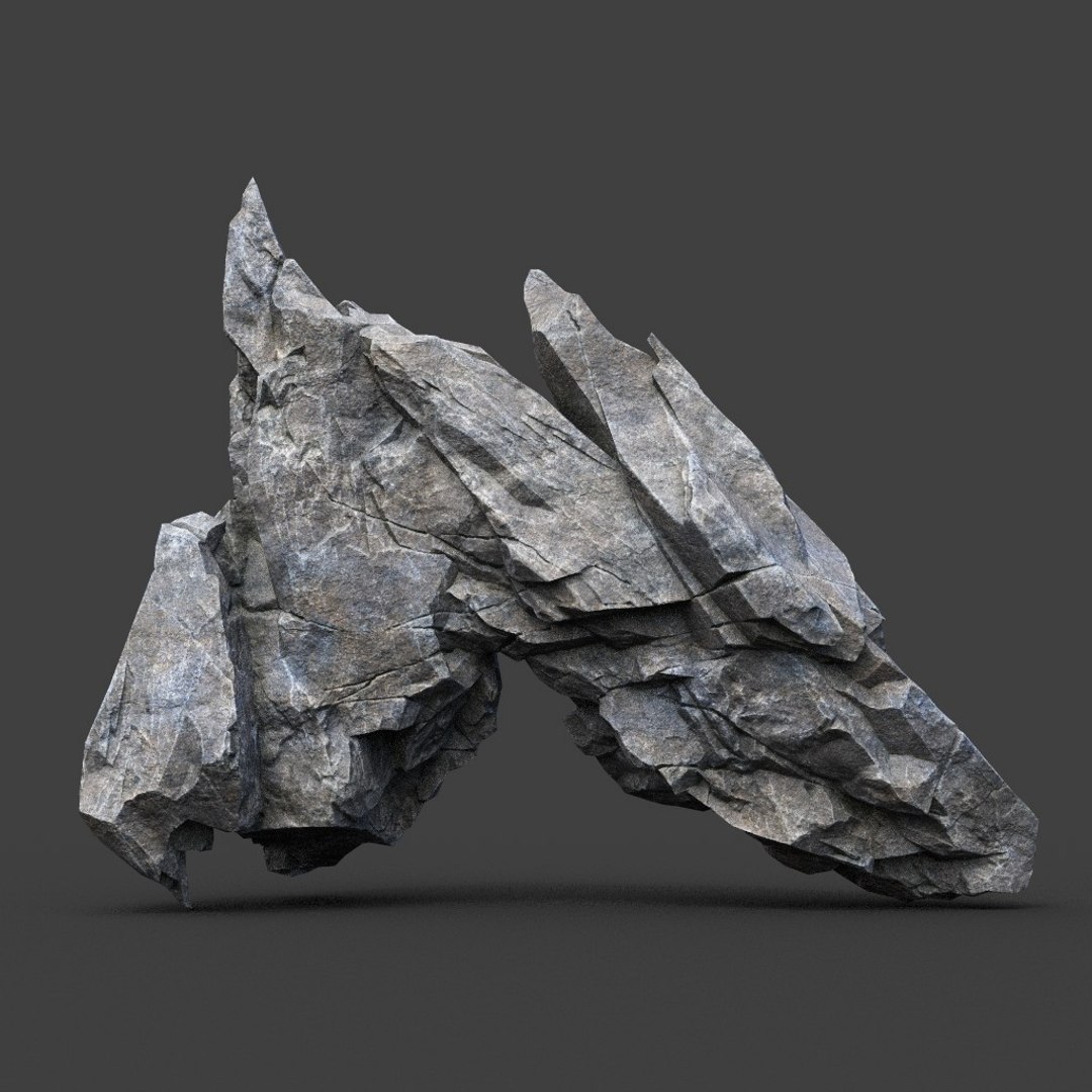 3D 8 Low Poly PBR Scifi Gray Sharp Rock - TurboSquid 2163553
