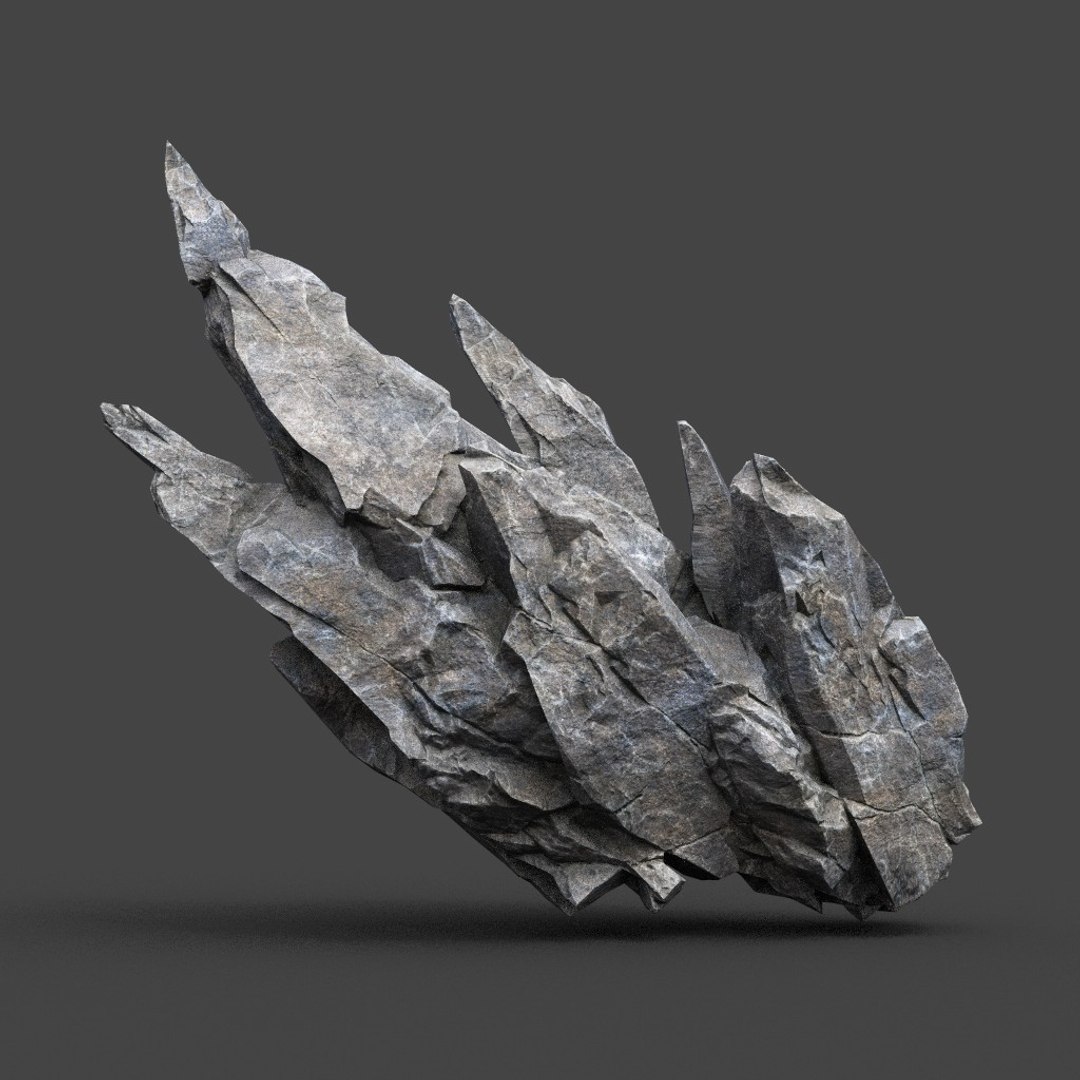 3D 8 Low Poly PBR Scifi Gray Sharp Rock - TurboSquid 2163553