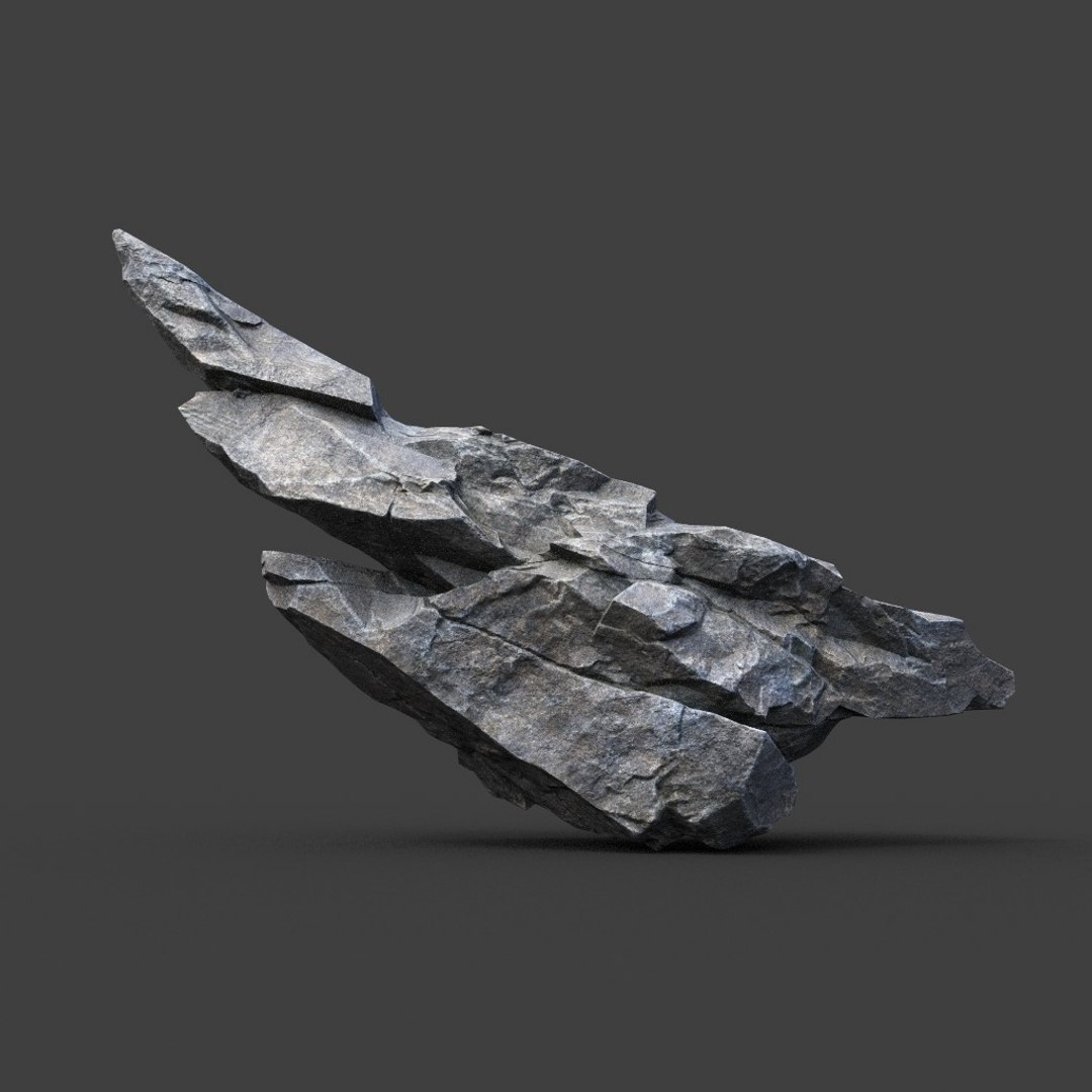 3D 8 Low Poly PBR Scifi Gray Sharp Rock - TurboSquid 2163553