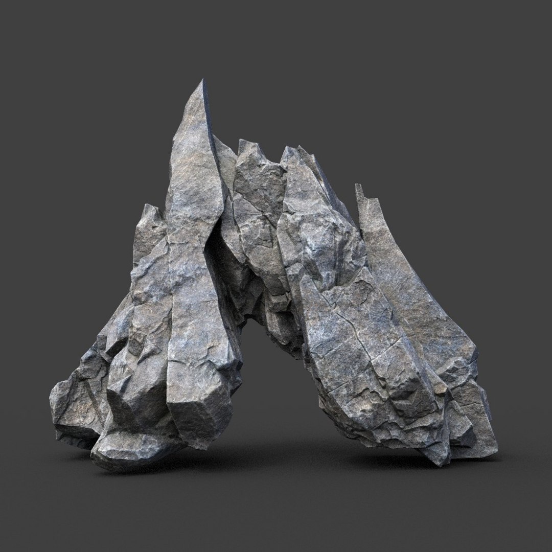 3D 8 Low Poly PBR Scifi Gray Sharp Rock - TurboSquid 2163553