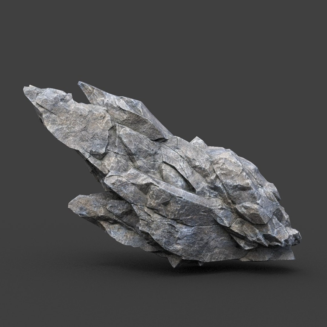 3D 8 Low Poly PBR Scifi Gray Sharp Rock - TurboSquid 2163553