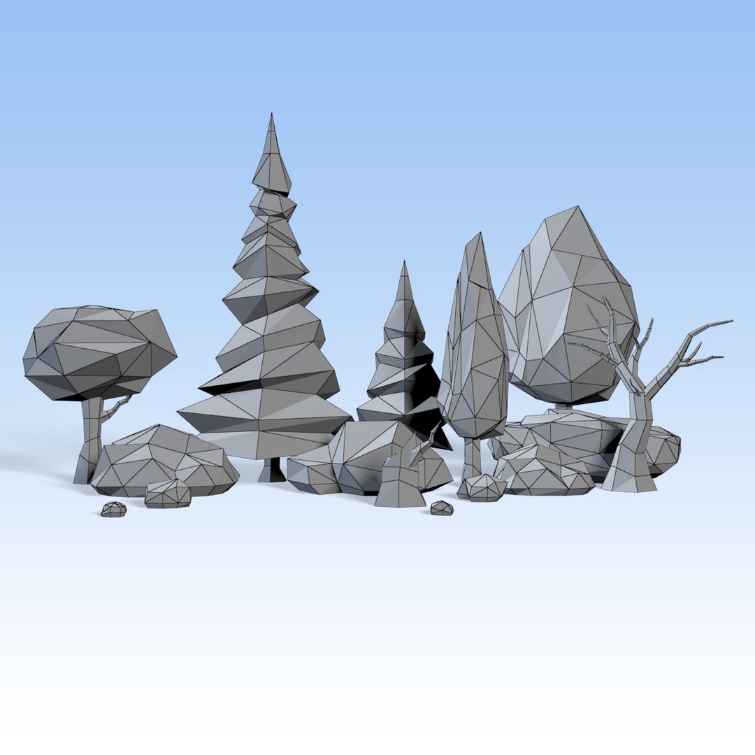 3d Model Nature Pack 01 Realtime Trees