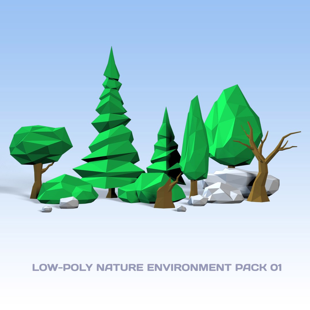 3d Model Nature Pack 01 Realtime Trees