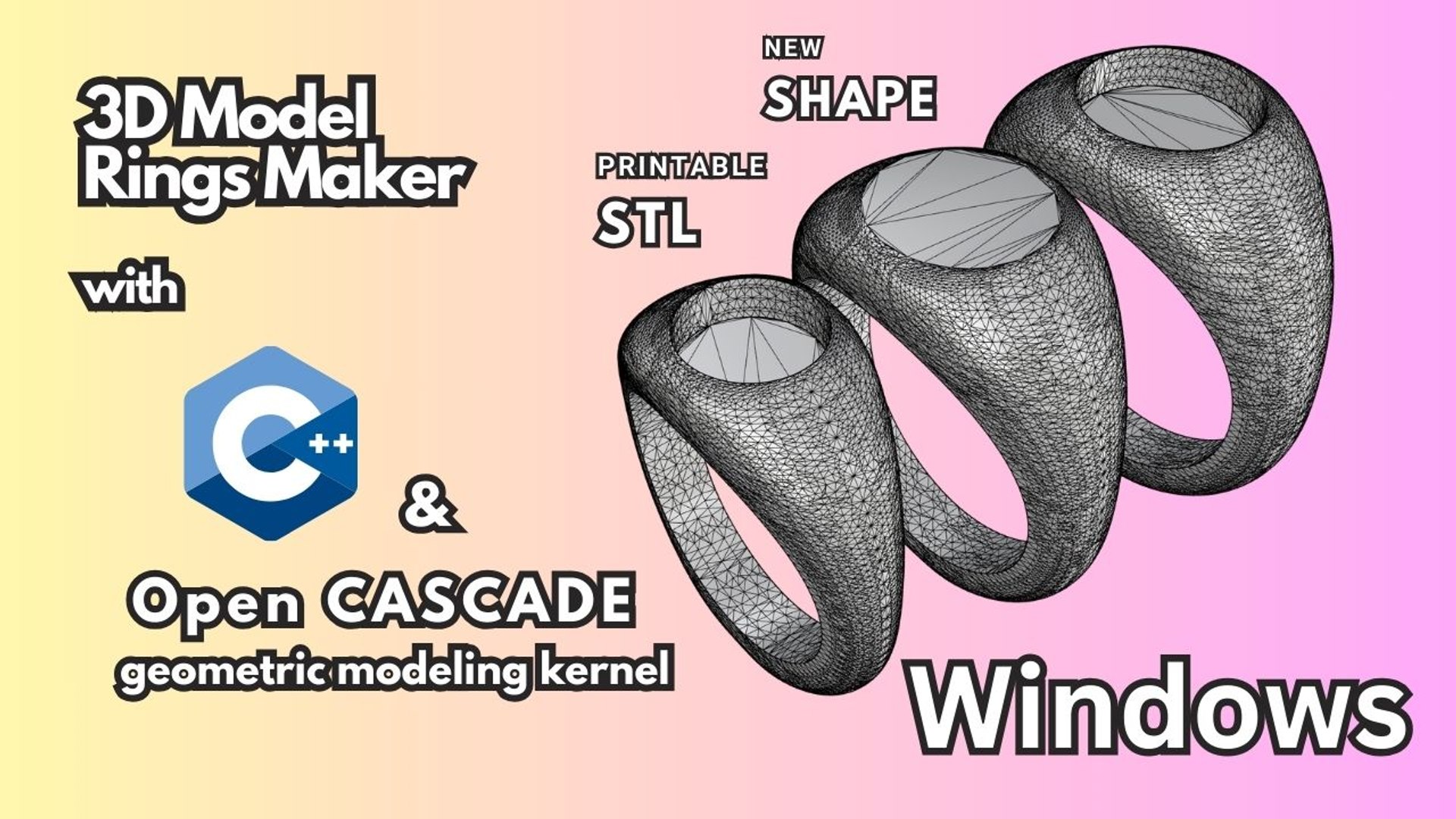 Rings Maker Program based on Open CASCADE 3D modelling kernel 3D model ...