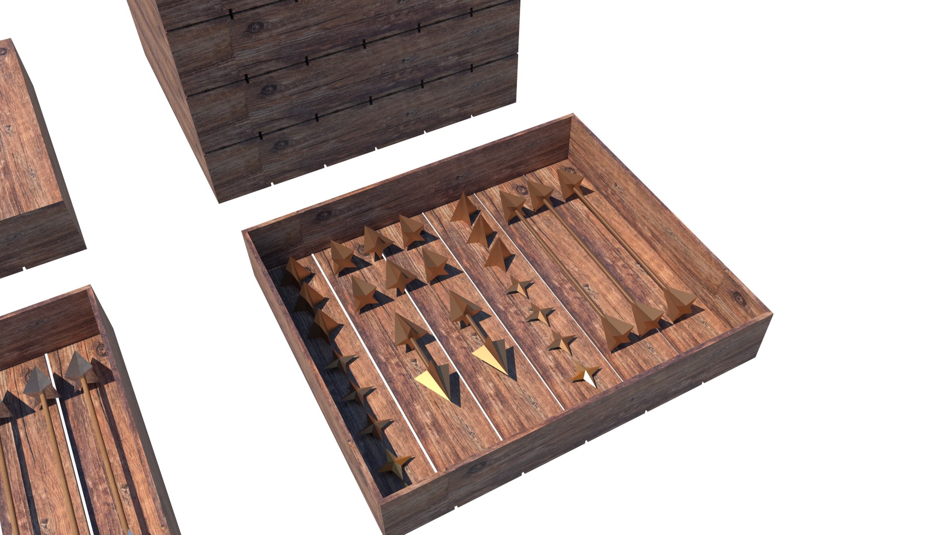 3D Spiked Wooden Treasure Chest - TurboSquid 2272827